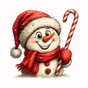 17 Funny Snowman Christmas Clipart, Whimsical Holiday Graphics PNG ...