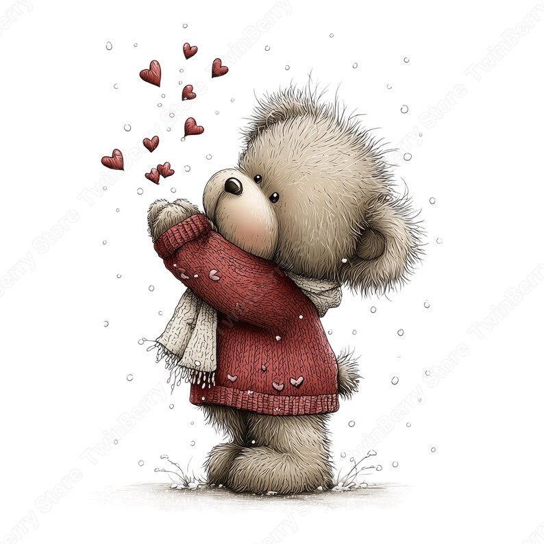 26 Teddy Bear Valentine's Day Clipart PNG, Love Graphics Bundle ...