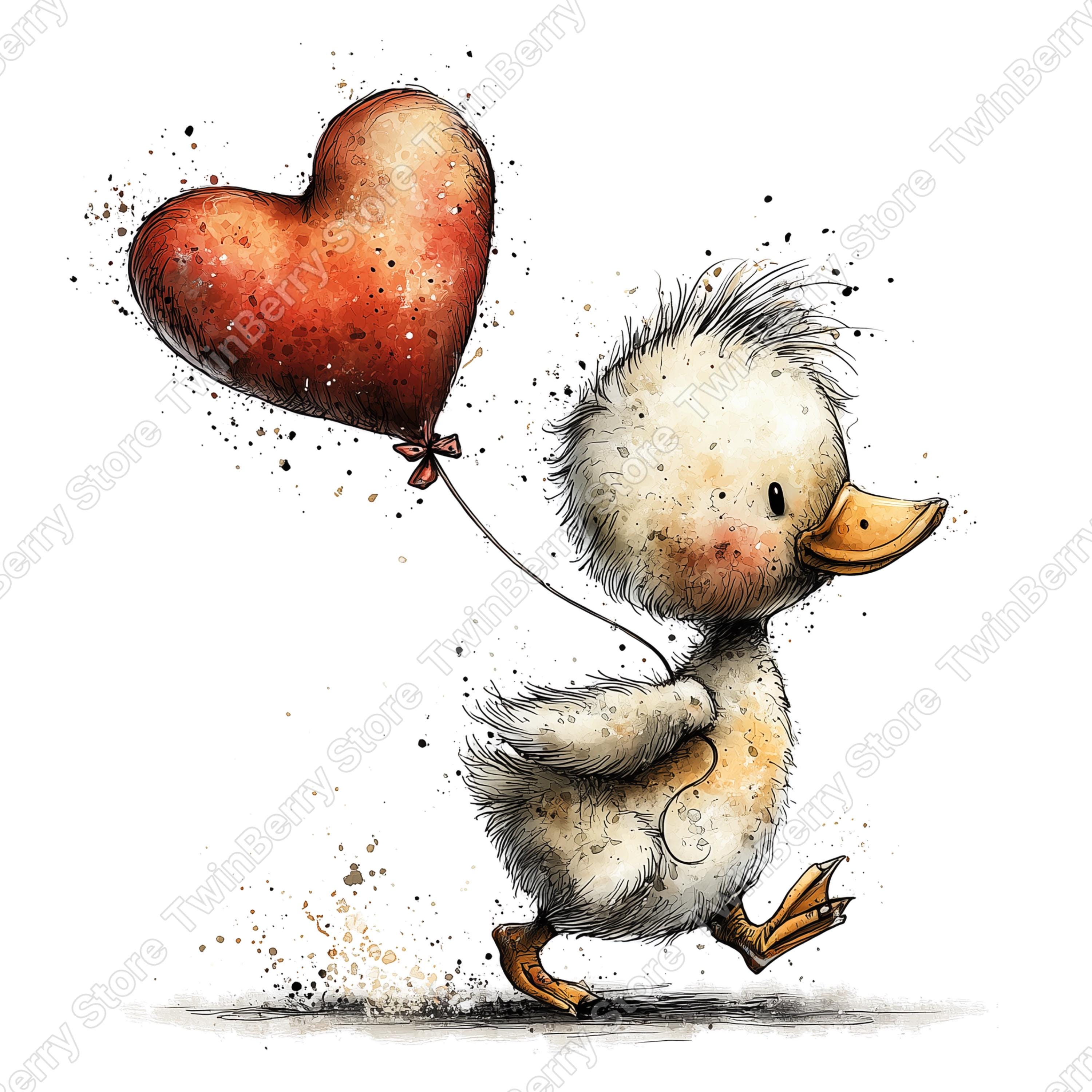 Valentine Animals Clipart JPG, 26 Animals With Heart Balloons Whimsical ...