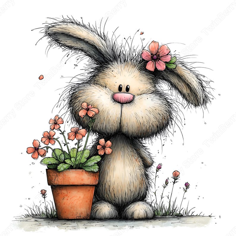 Spring Animals Clipart JPG, 31 Whimsical Woodland Creatures With Flower ...