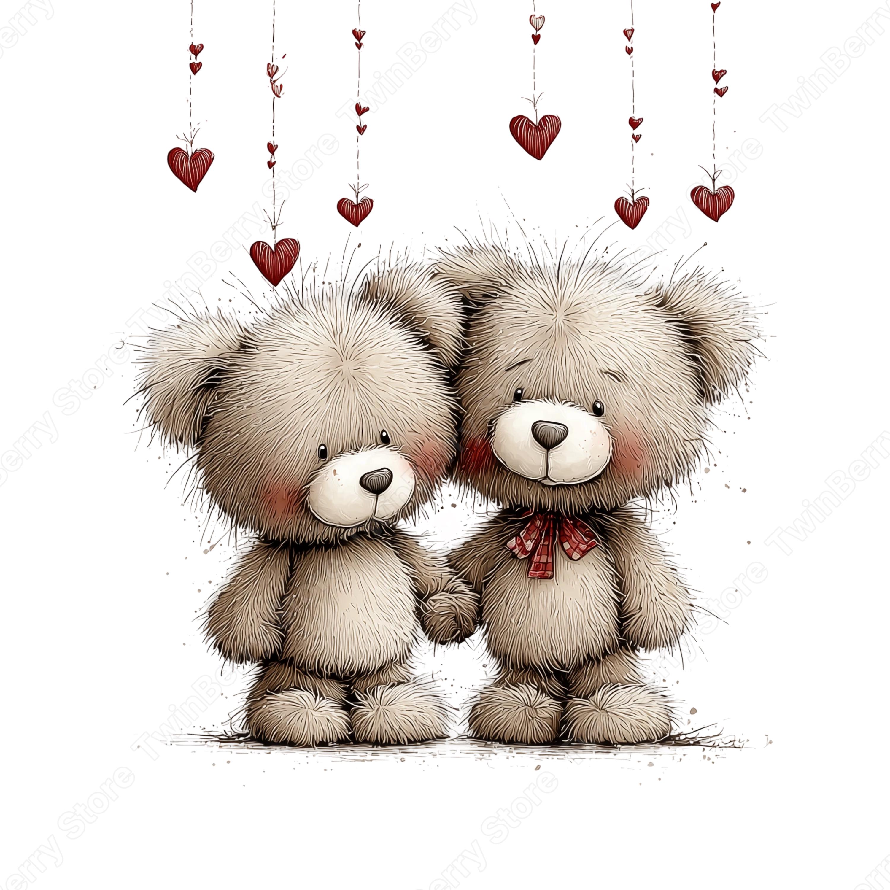 26 Teddy Bear Valentine's Day Clipart PNG, Love Graphics Bundle ...