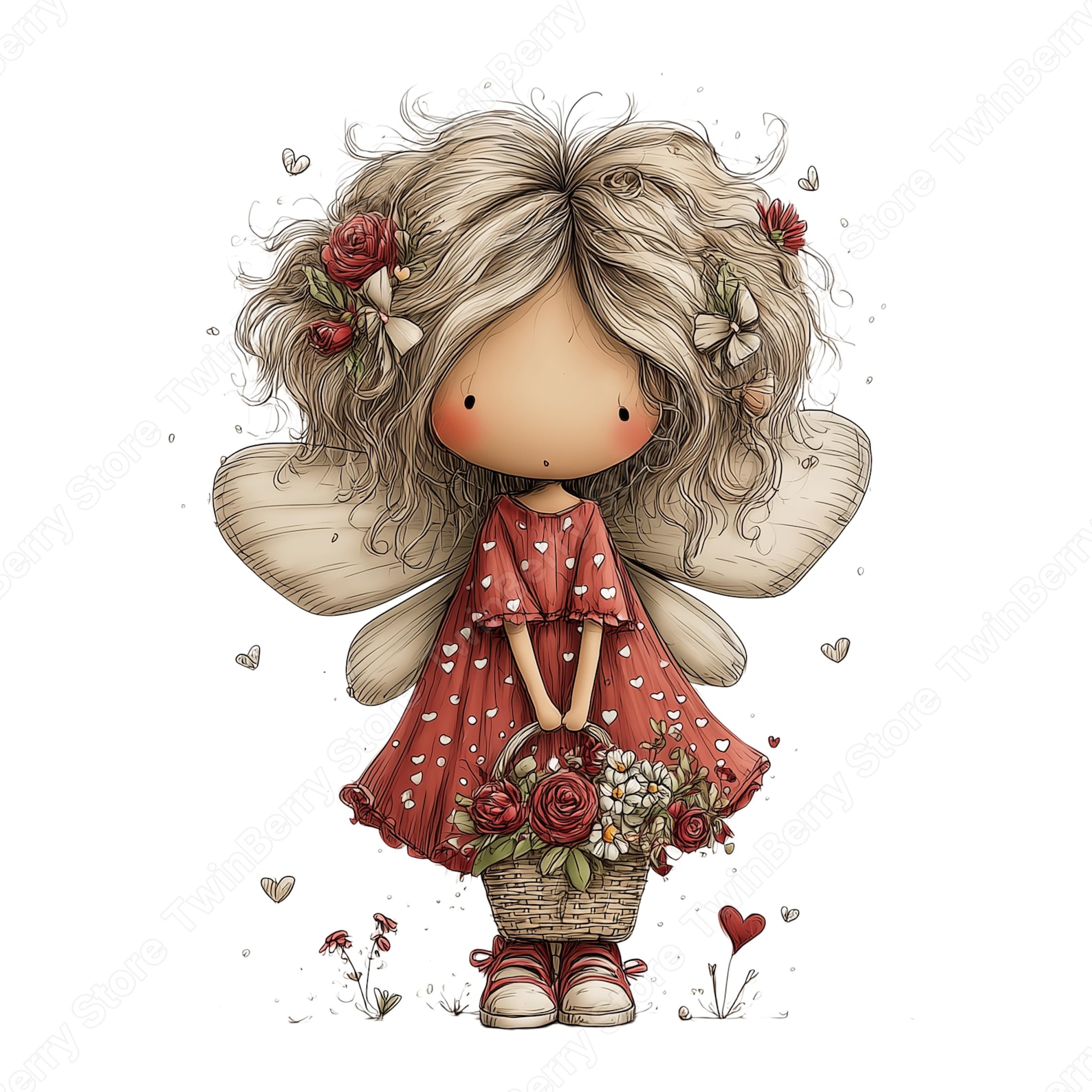 Valentine Fairy Clipart PNG, 30 Whimsical Fairies With Hearts Graphics ...