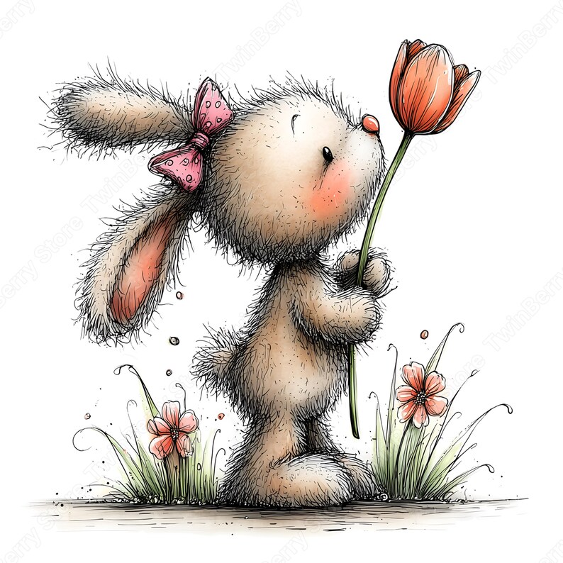 Spring Animals Clipart JPG, 31 Whimsical Woodland Creatures With Flower ...