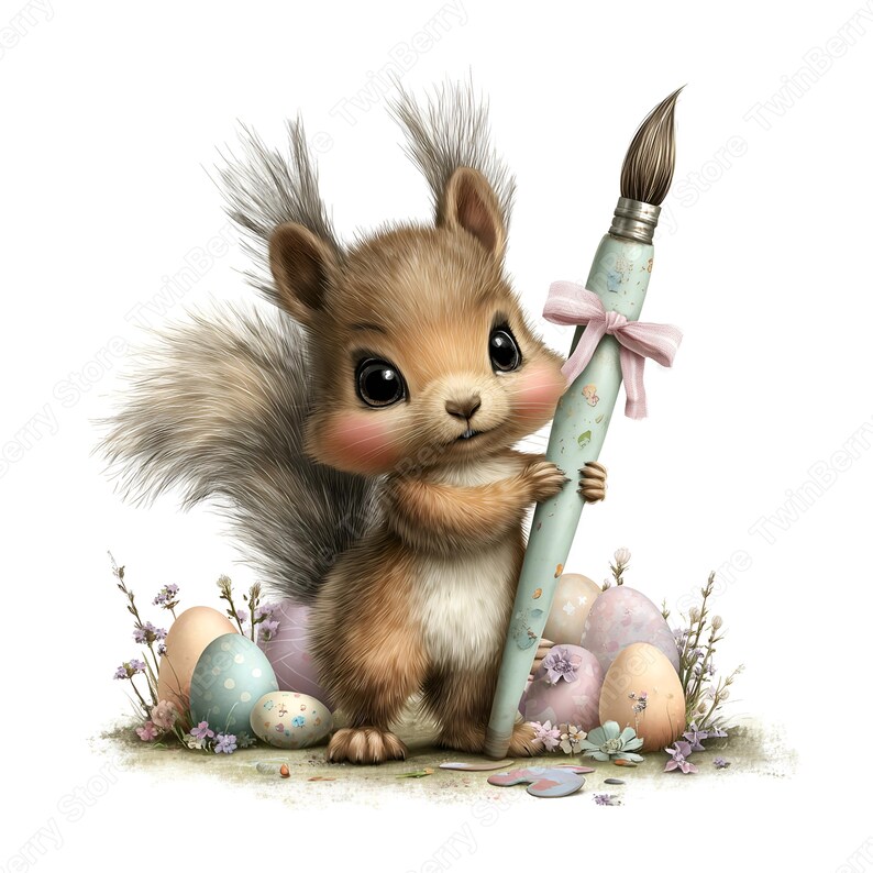 Easter Animals Clipart JPG, 26 Fluffy Bunnies Chicks Lambs Hedgehogs ...