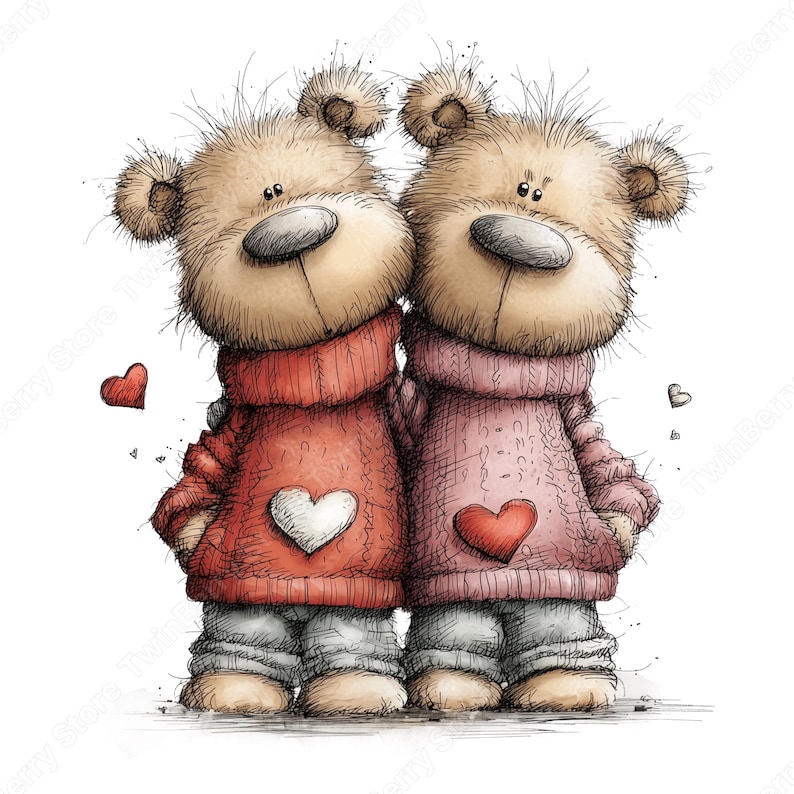 30 Valentine Teddy Bear Clipart PNG, Adorable Love Bears With Hearts ...