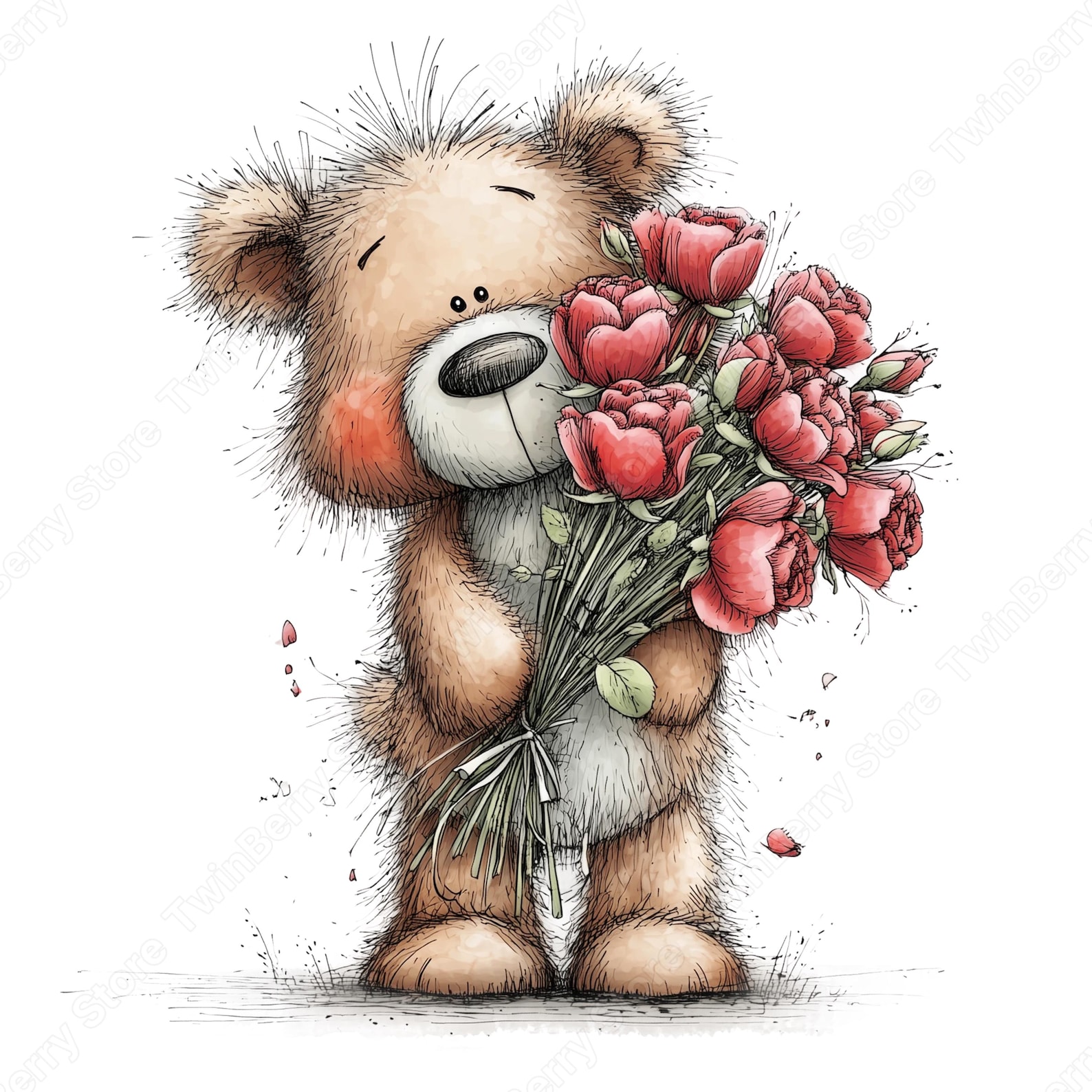 30 Valentine Teddy Bear Clipart PNG, Adorable Love Bears With Hearts ...
