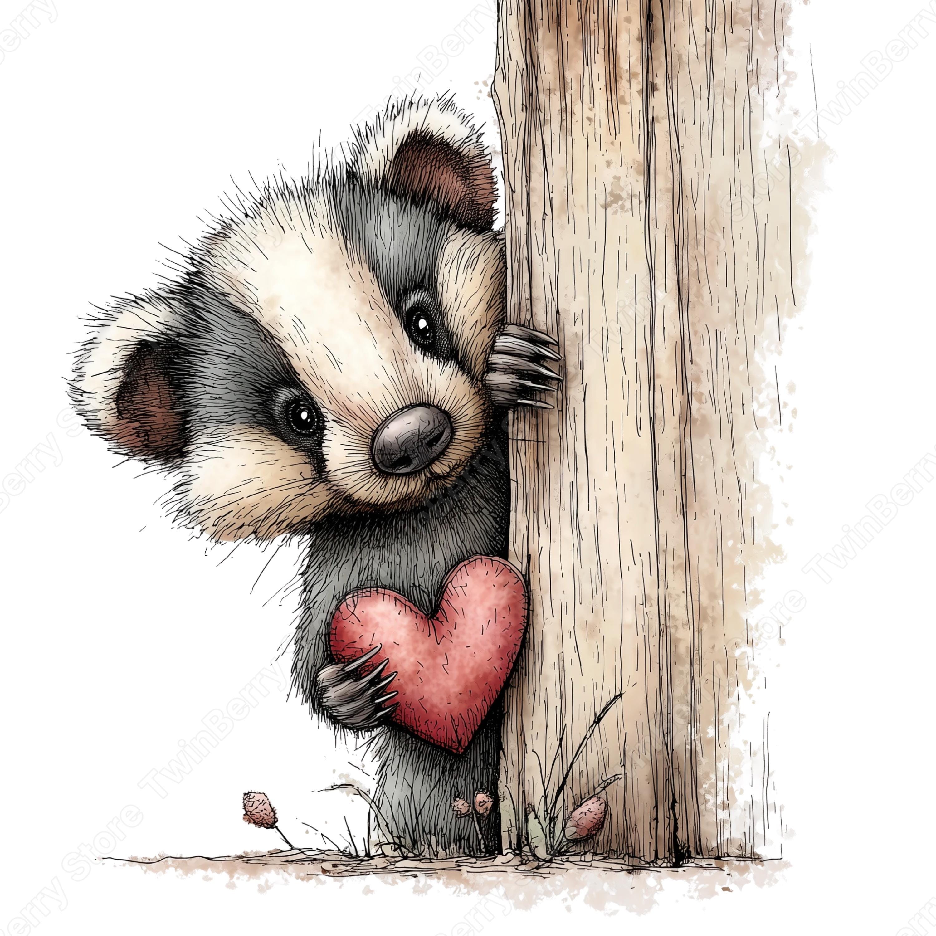 Valentine Woodland Animals Clipart PNG, Whimsical Forest Creatures With ...