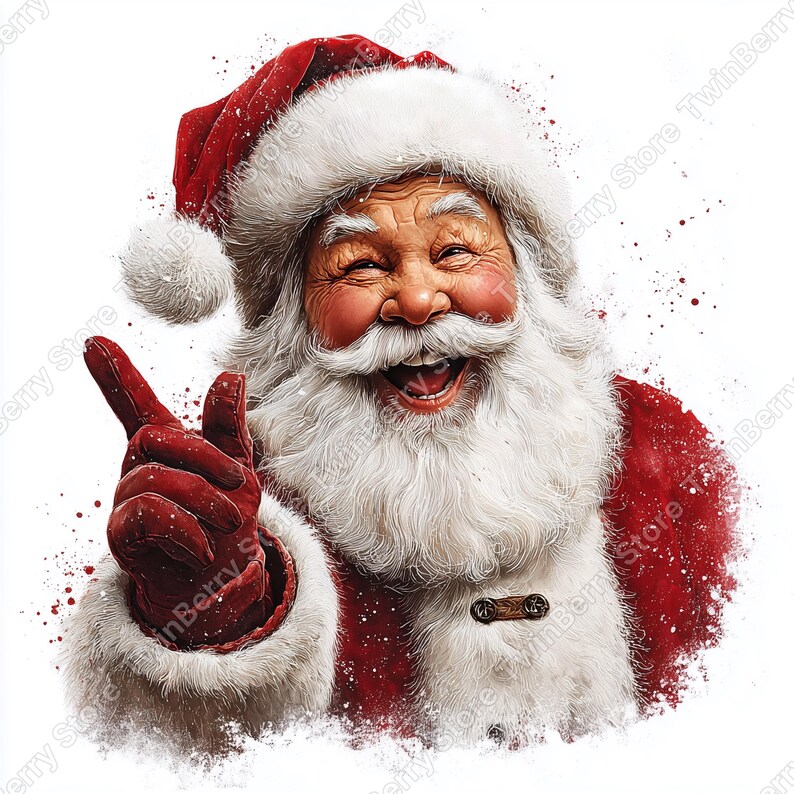 Watercolor Santa Claus Clipart Bundle, Christmas Graphics (digital ...