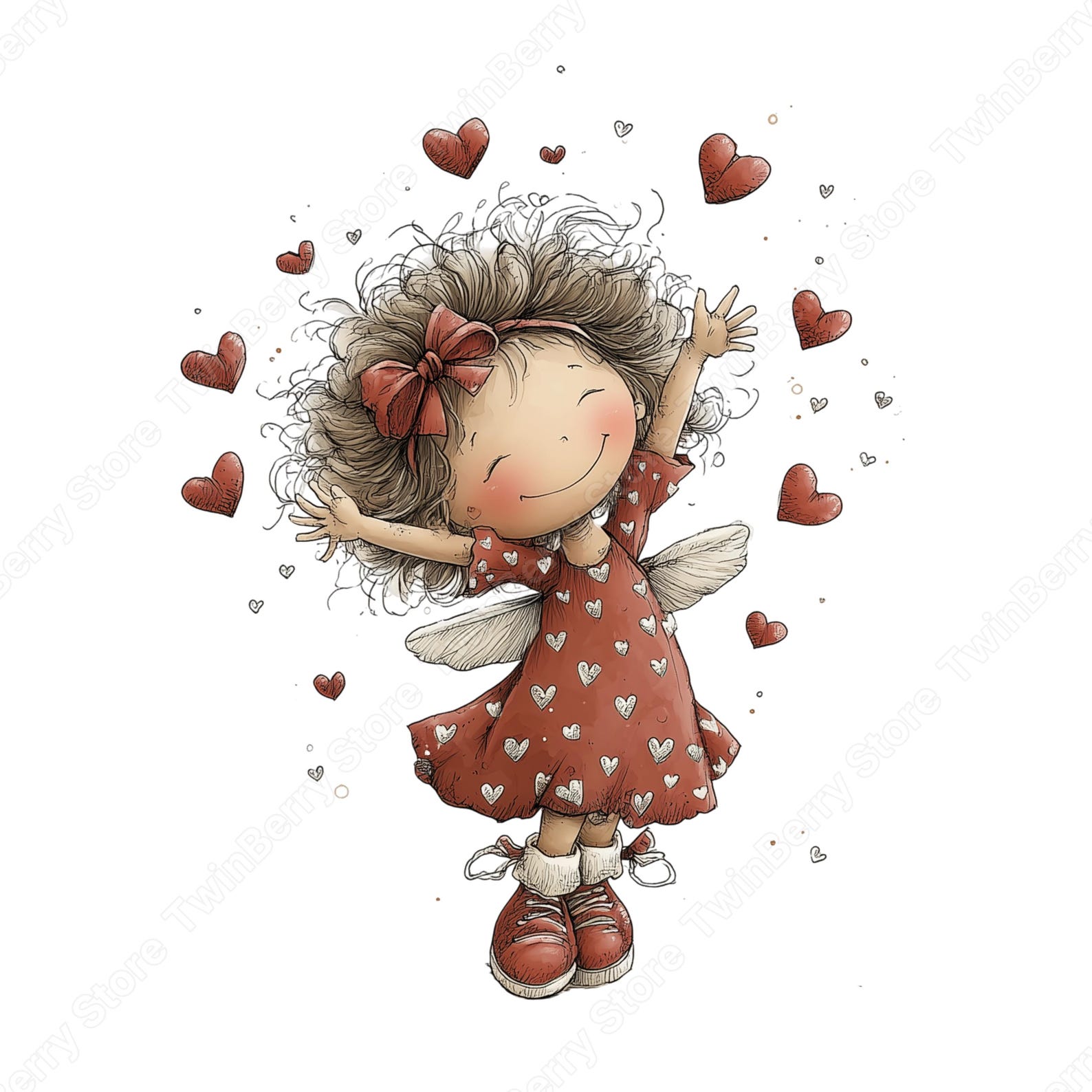 Valentine Fairy Clipart PNG, 30 Whimsical Fairies With Hearts Graphics ...