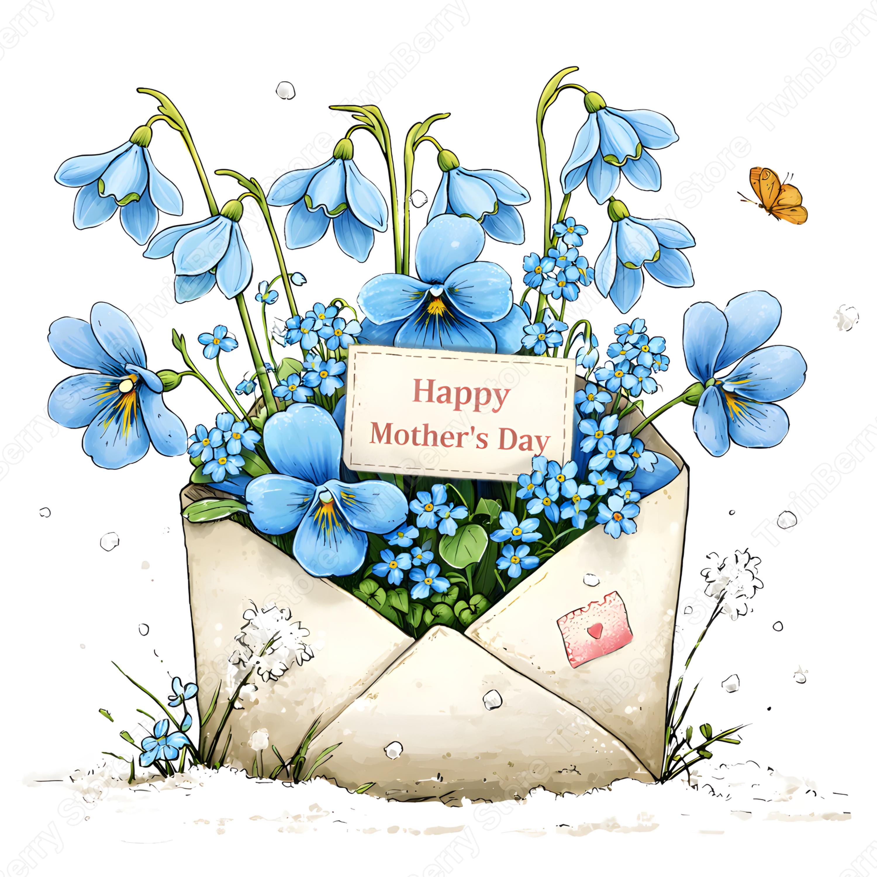Mothers Day Flowers Clipart JPG, 24 Spring Bouquets in Vases Pots ...