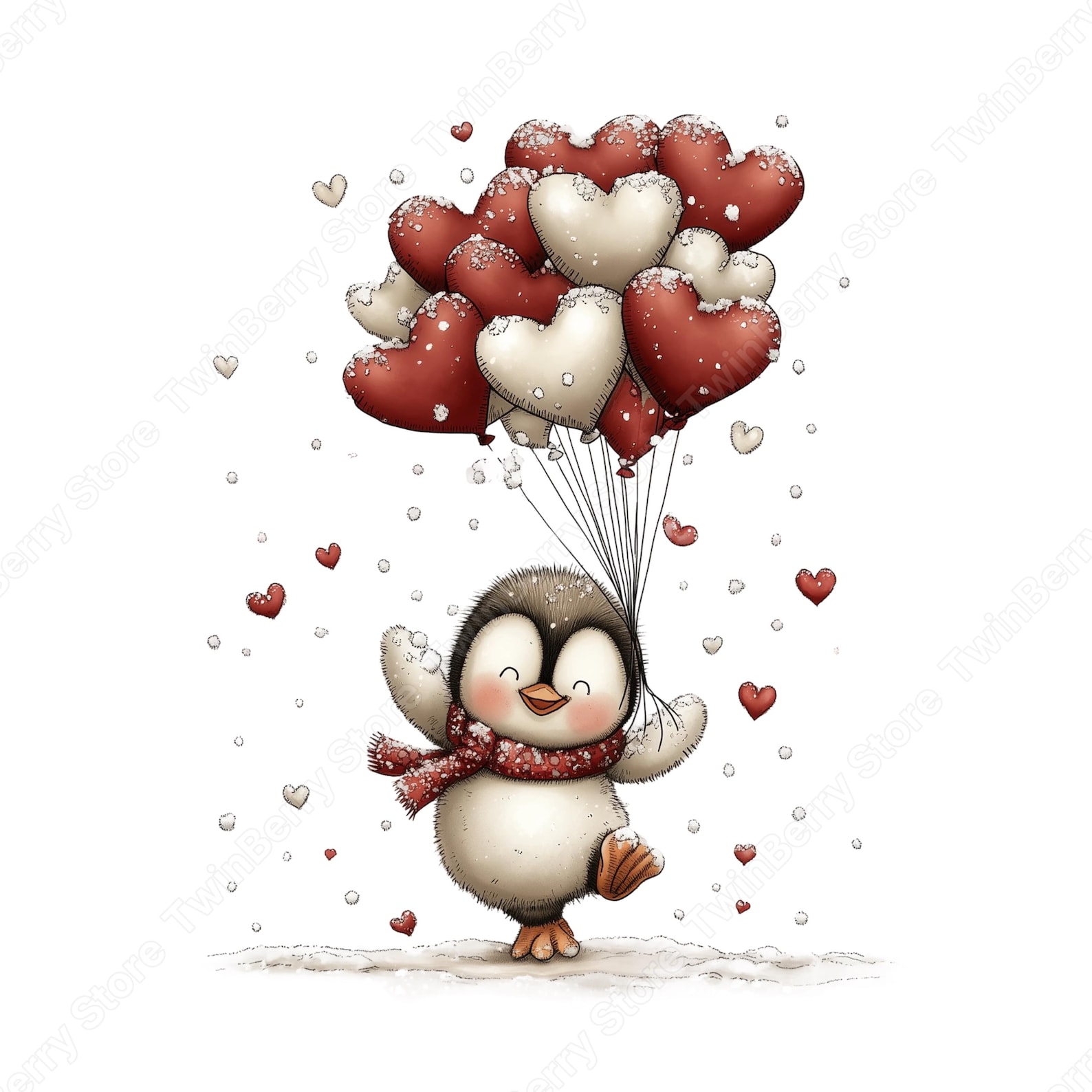 24 Valentine's Day Animals Clipart PNG, Whimsical Hearts Graphics ...