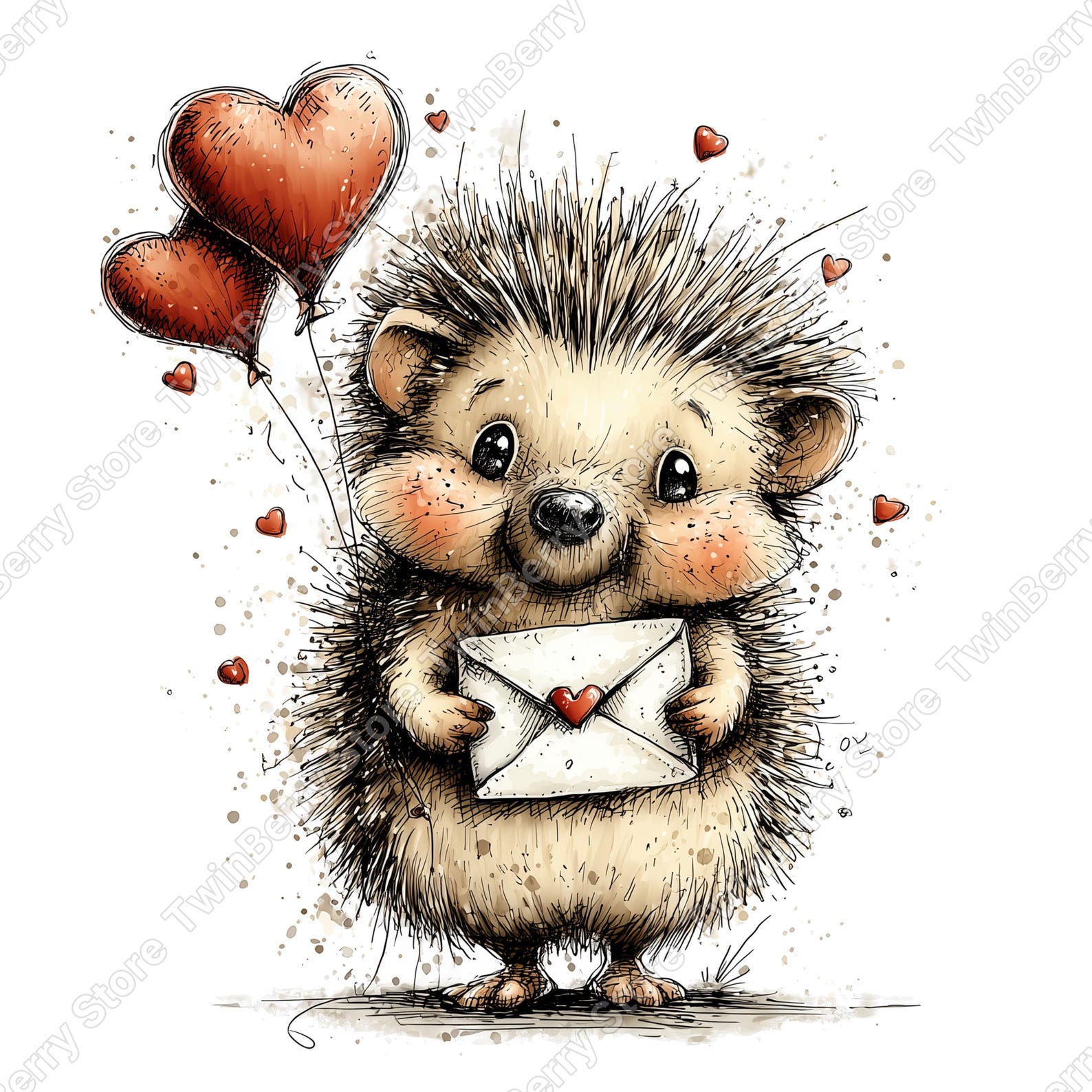 Valentine Animals Clipart JPG, 26 Animals With Heart Balloons Whimsical ...