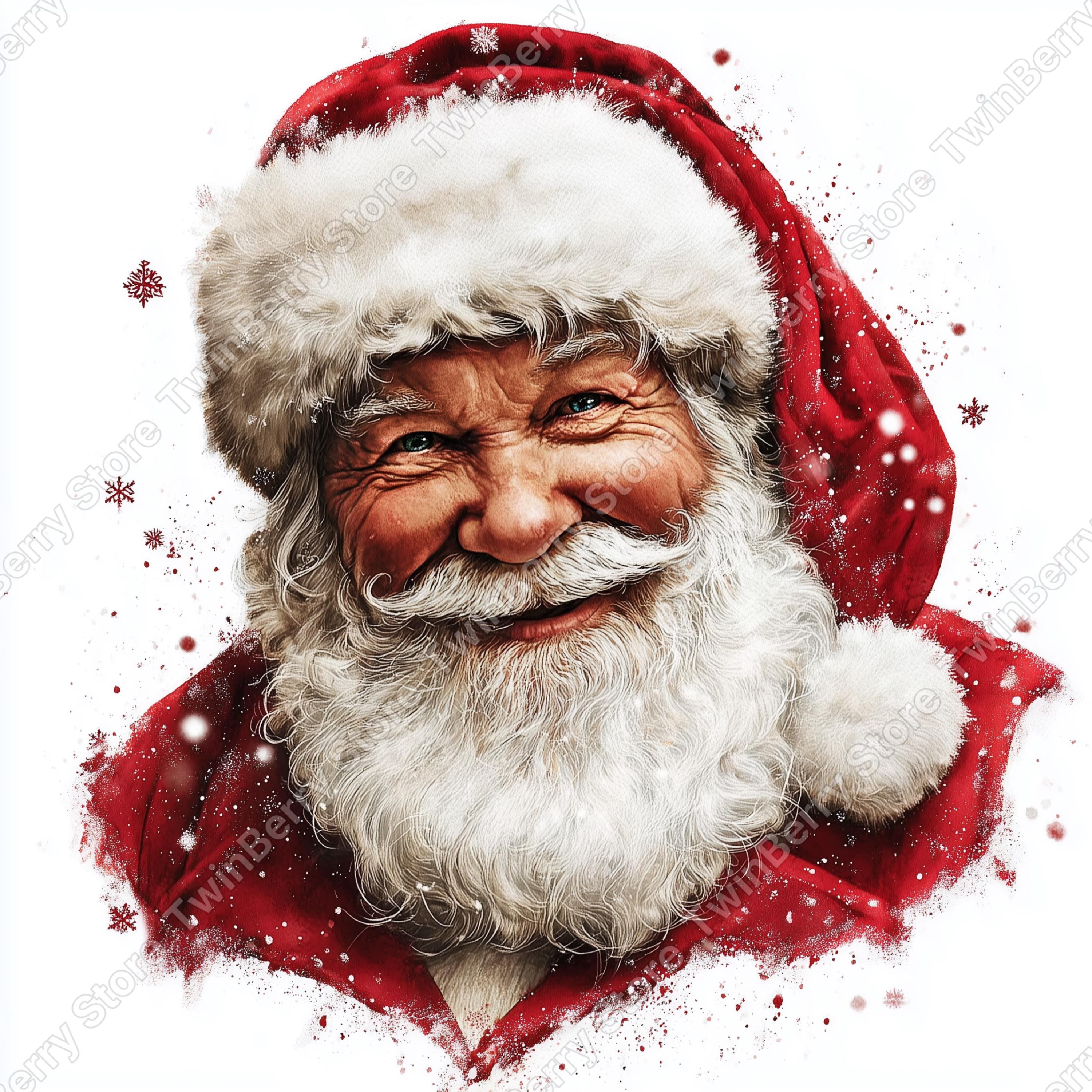 Watercolor Santa Claus Clipart Bundle, Christmas Graphics (digital ...