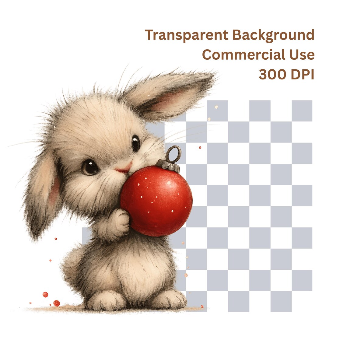 Cute Christmas Bunny Clipart - Watercolor Illustrations for Christmas ...