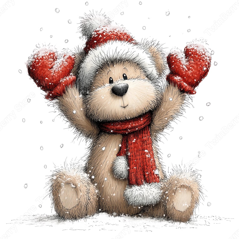 21 kerstteddybeer clipart png, grillige fuzzy beren vakantie graphics ...