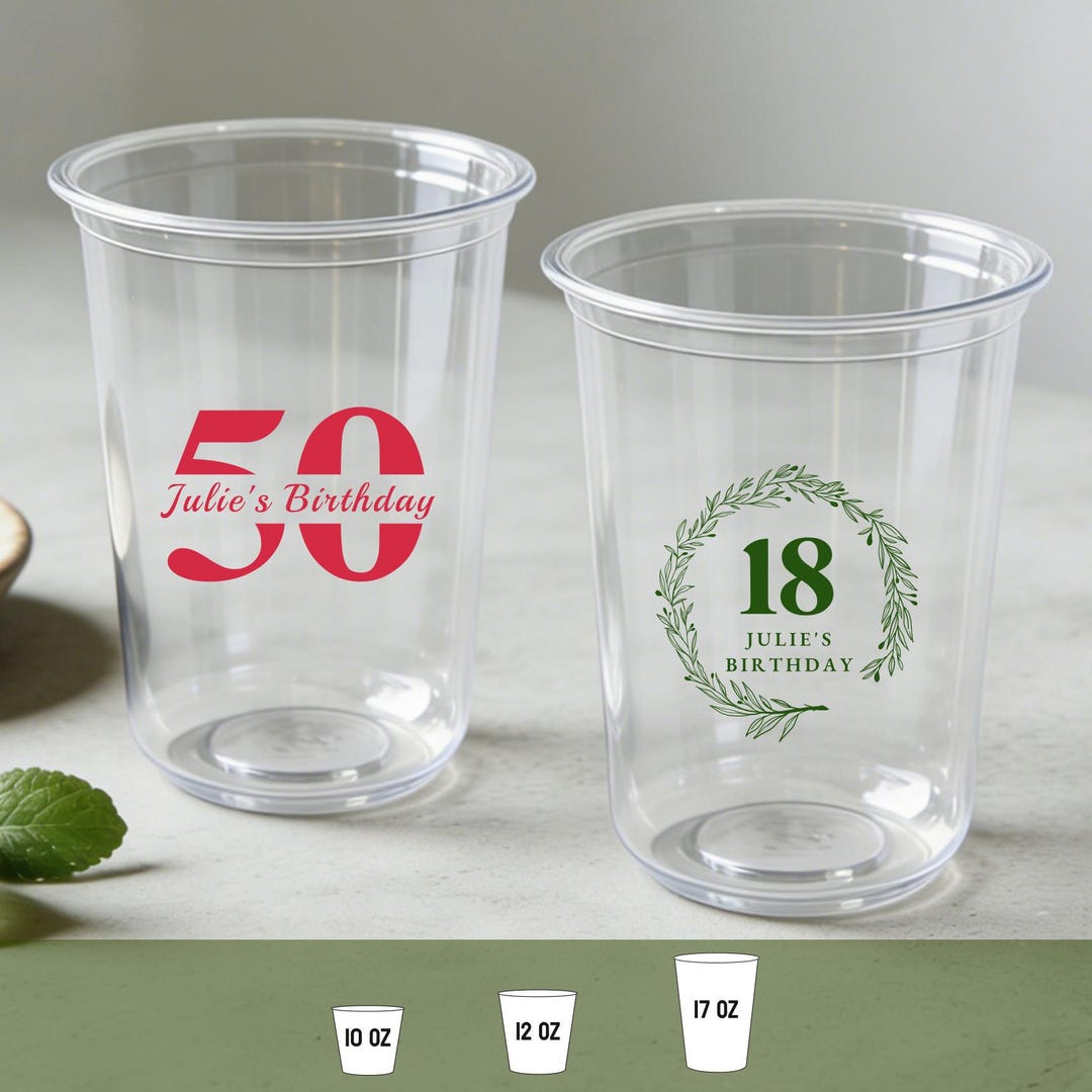 Custom Birthday Party Cups – Personalized Plastic Cups for Any Age ...