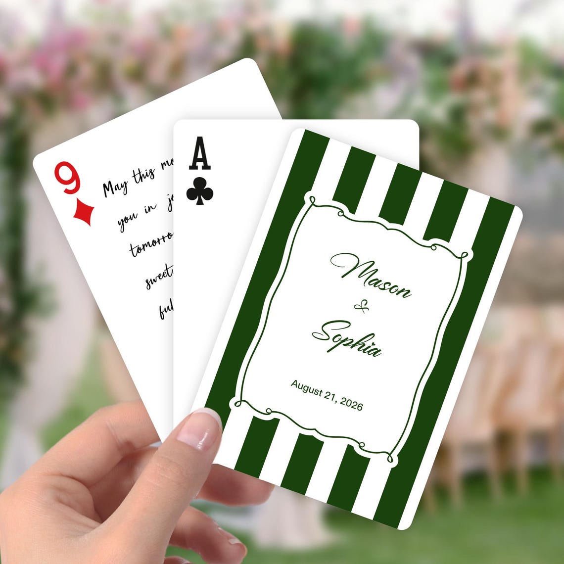 Custom Wedding Guest Cards | Minimal Stripe Deck | Blank Playing Cards ...