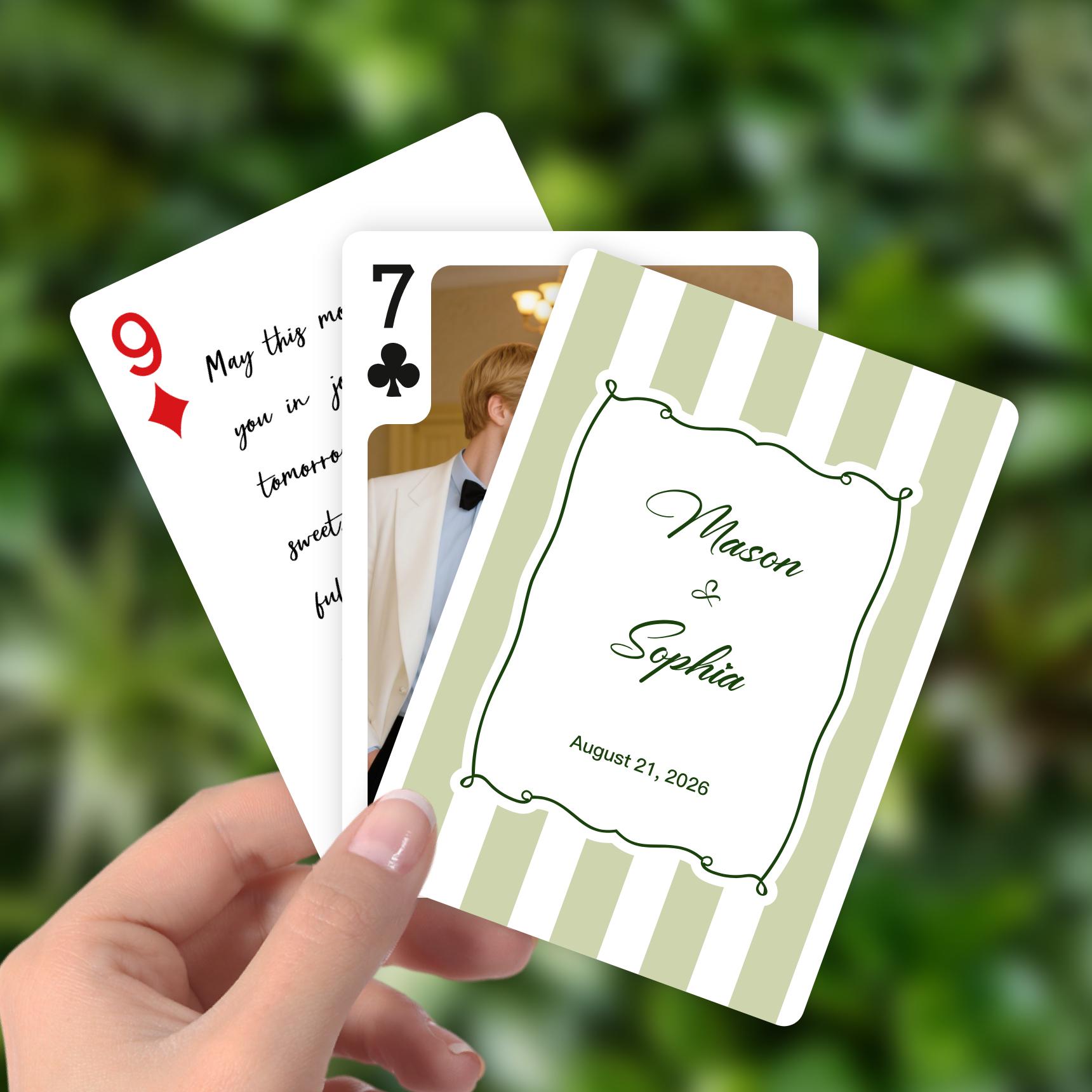 Custom Wedding Guest Cards | Minimal Stripe Deck | Blank Playing Cards ...
