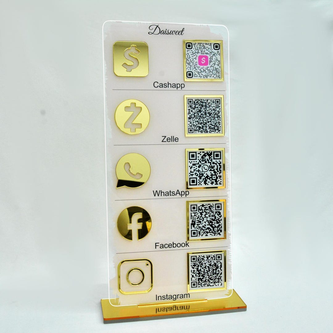Custom Acrylic QR Code Payment Sign – Scan to Pay for Small Business - Etsy