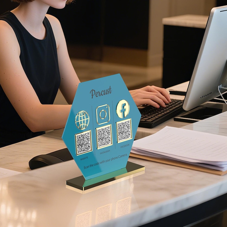Custom Acrylic QR Code Sign: Social Media & Payment Display - Etsy