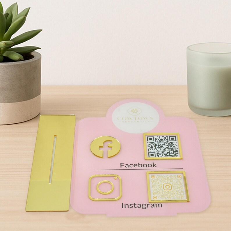 Custom Acrylic QR Code Sign | Social Media Display for Business - Etsy
