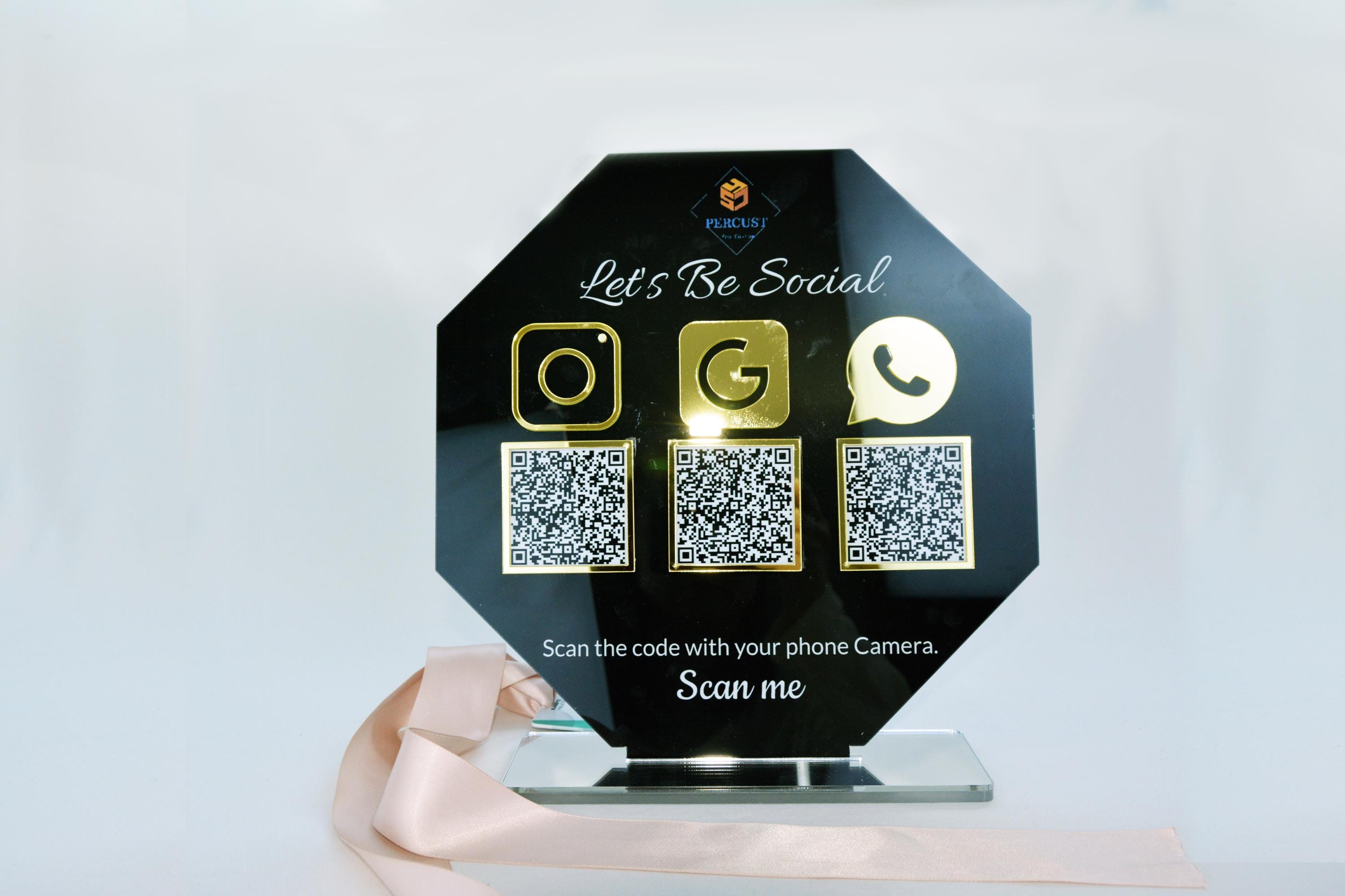 Custom Acrylic QR Code Sign: Social Media & Payment - Etsy