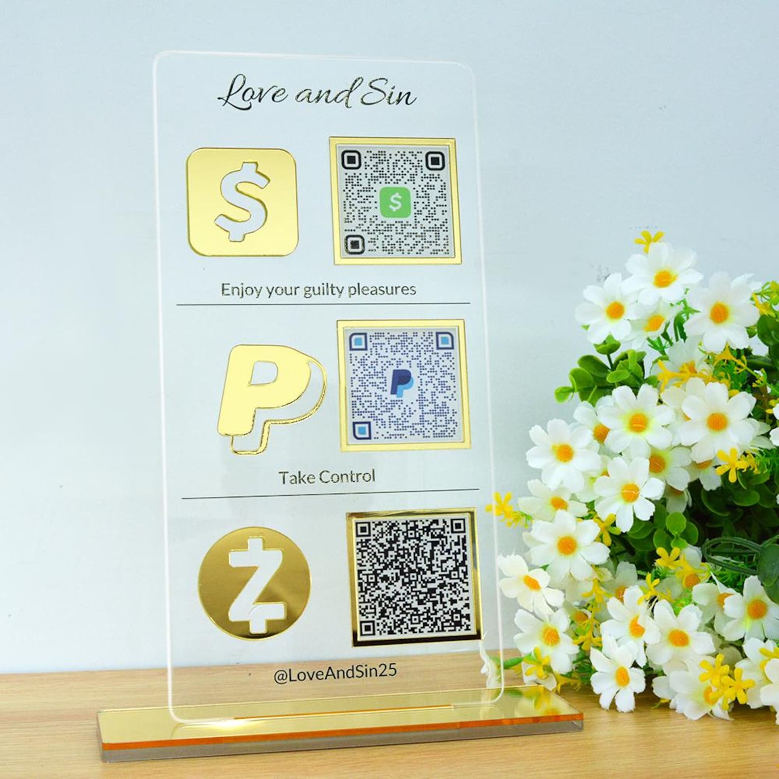 Custom Acrylic QR Code Payment Sign: Small Business, Pop up Shop - Etsy
