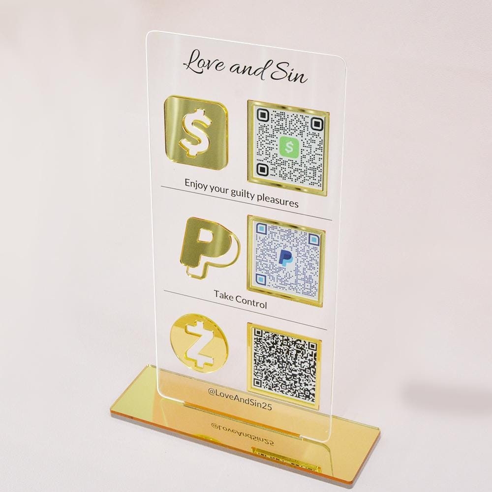 Custom Acrylic QR Code Payment Sign: Small Business, Pop up Shop - Etsy