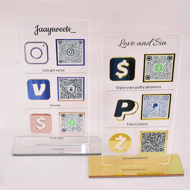 Custom Acrylic QR Code Payment Sign: Small Business, Pop up Shop - Etsy