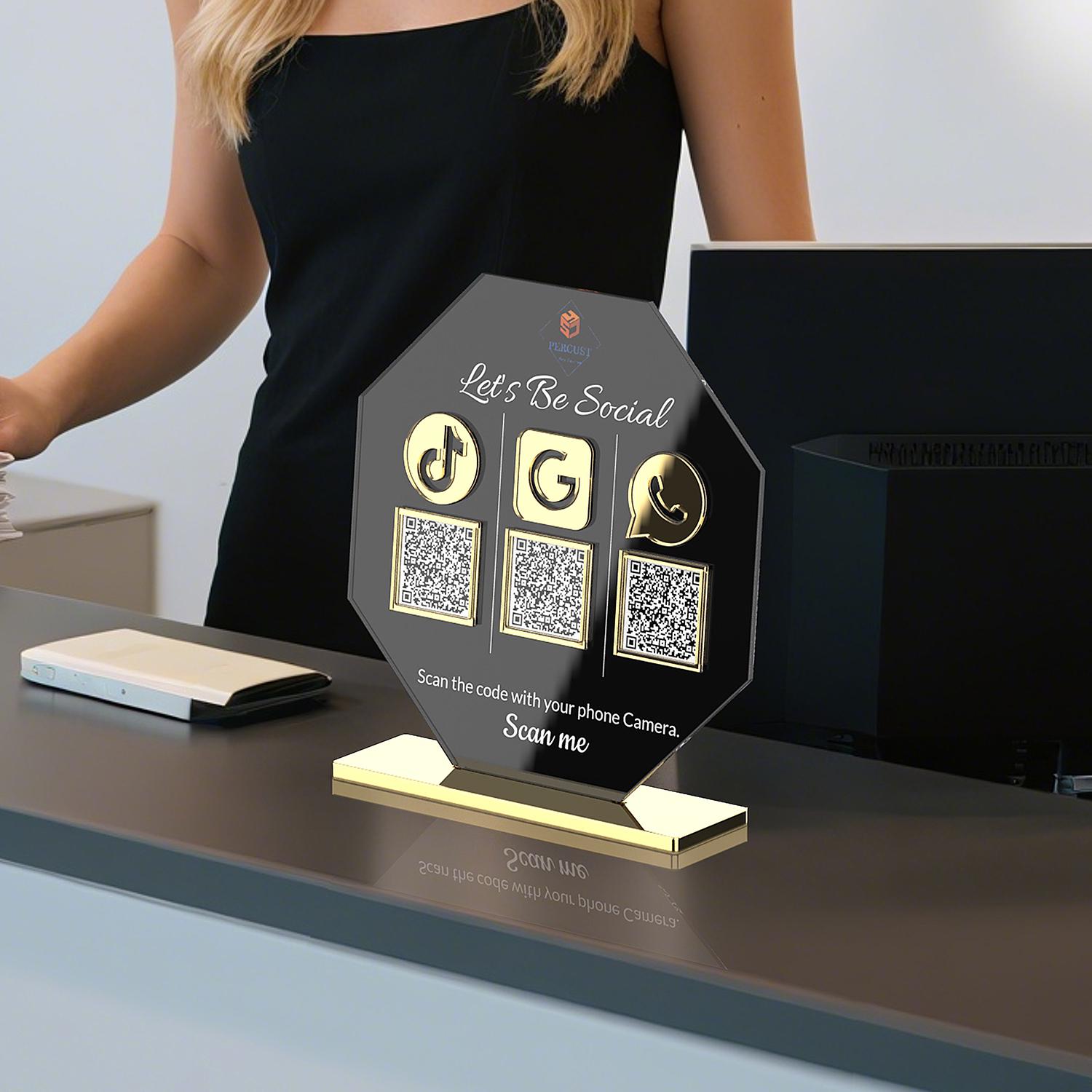 Custom Acrylic QR Code Sign: Social Media & Payment Display - Etsy