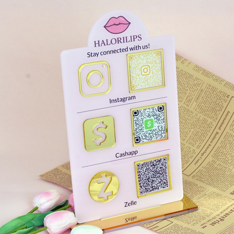 Custom Acrylic QR Code Payment Sign: Small Business, Venmo, Cashapp ...