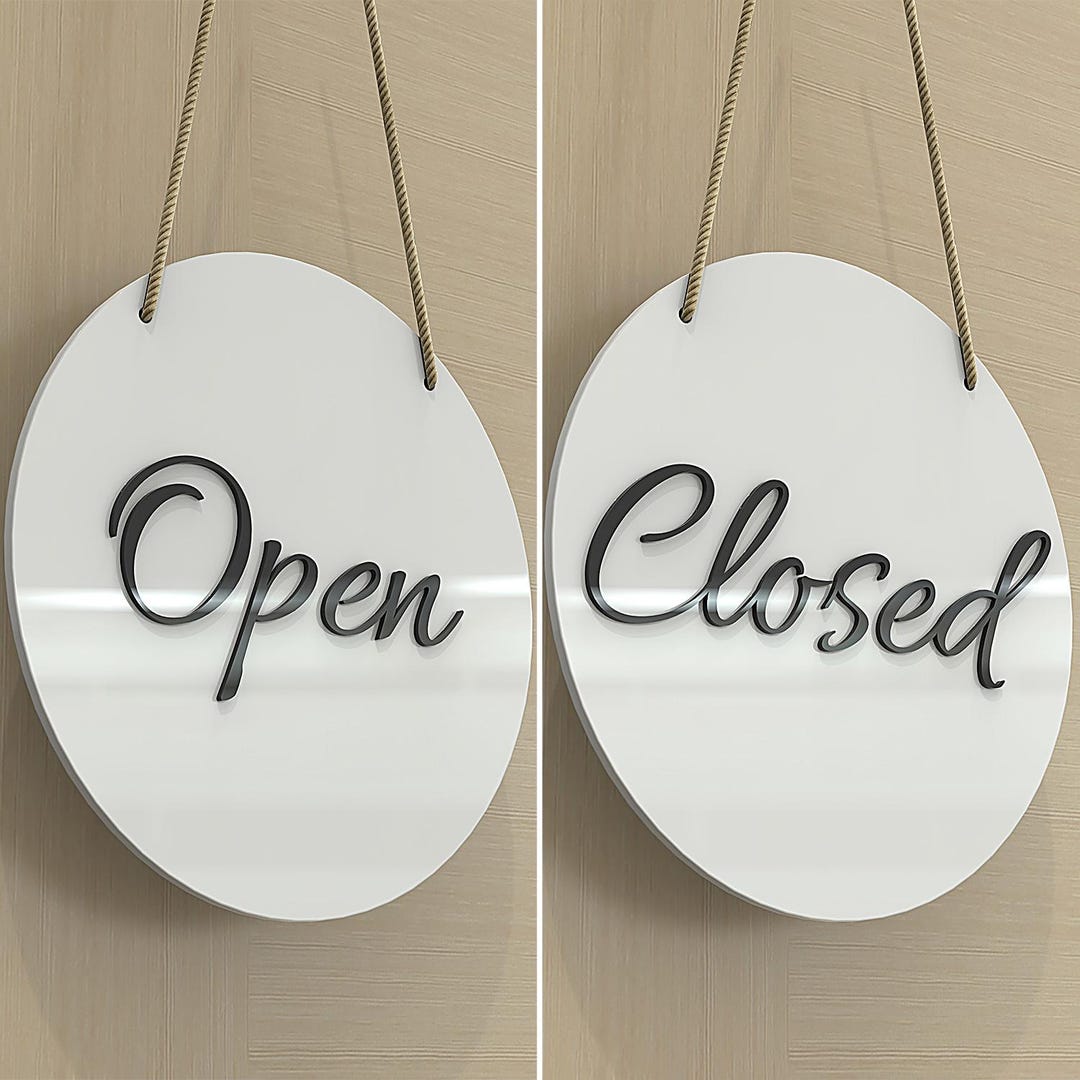 Customizable Open Closed Sign: 3D Metal Letters, Business Decor - Etsy