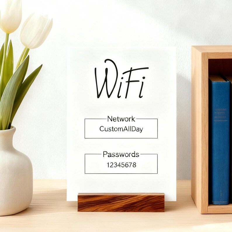 Custom Acrylic Wifi Sign – Password Display, Tabletop Decor - Etsy