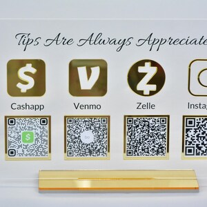 Acrylic QR Code Payment Sign: Scan to Pay - Small Business - Etsy