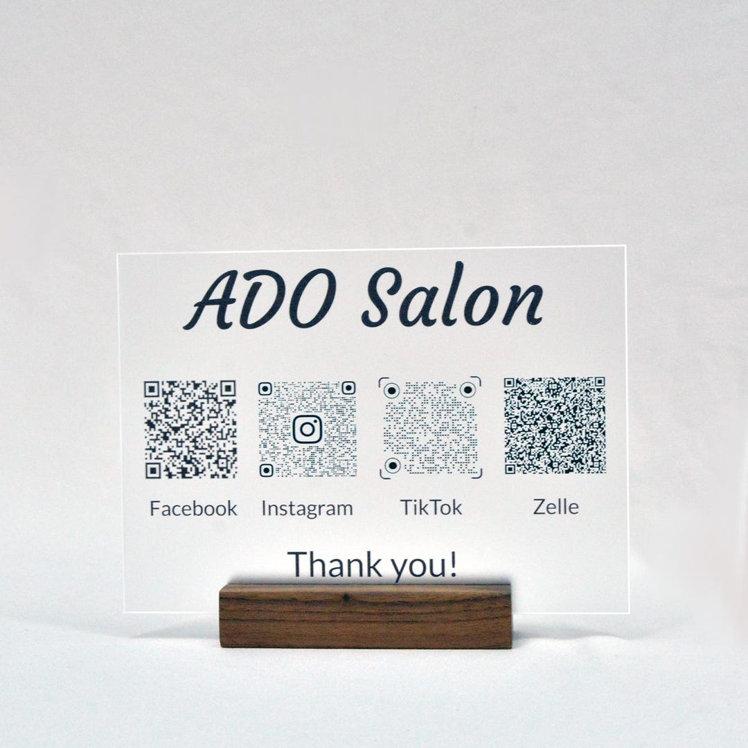 Custom Acrylic QR Code Payment Sign: Small Business Venmo, Cashapp ...