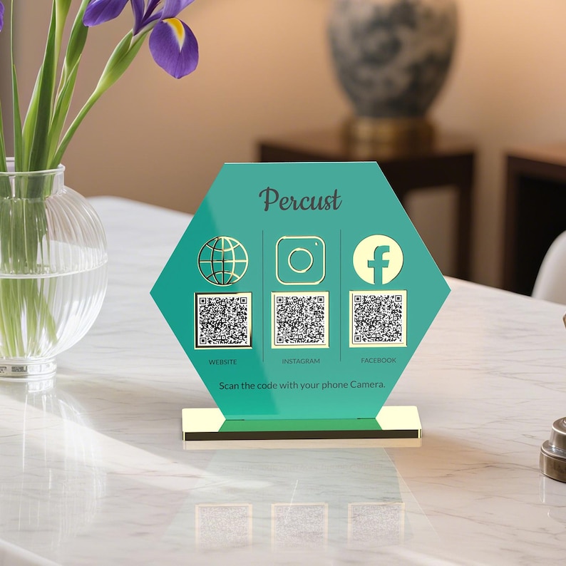 Custom Acrylic QR Code Sign: Social Media & Payment Display - Etsy
