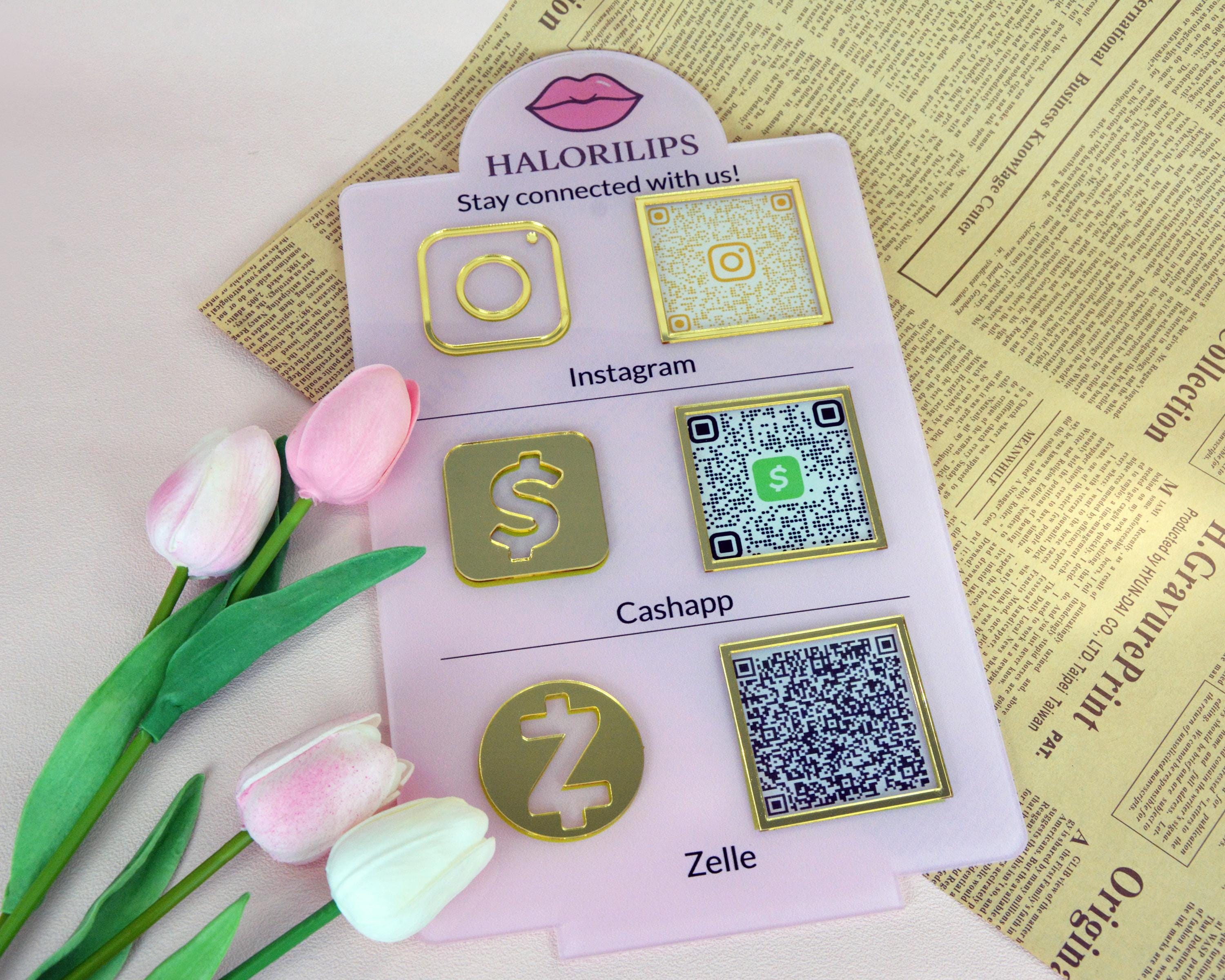 Custom Acrylic QR Code Payment Sign: Small Business, Venmo, Cashapp ...