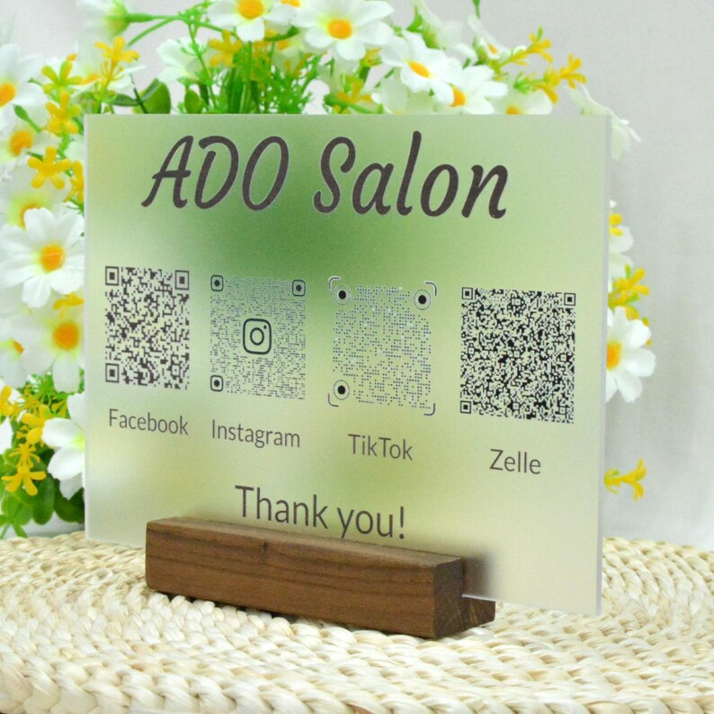 Custom Acrylic QR Code Payment Sign: Small Business Venmo, Cashapp ...