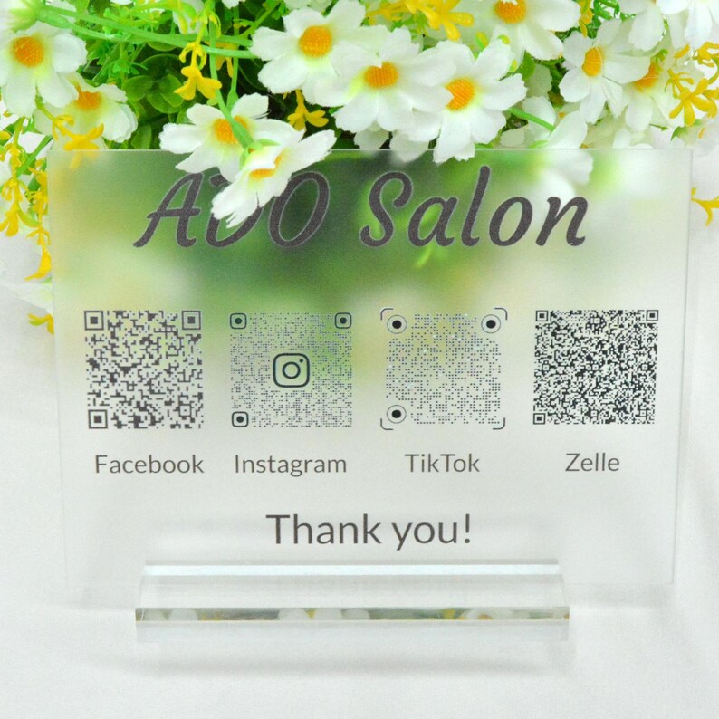 Custom Acrylic QR Code Payment Sign: Small Business Venmo, Cashapp ...