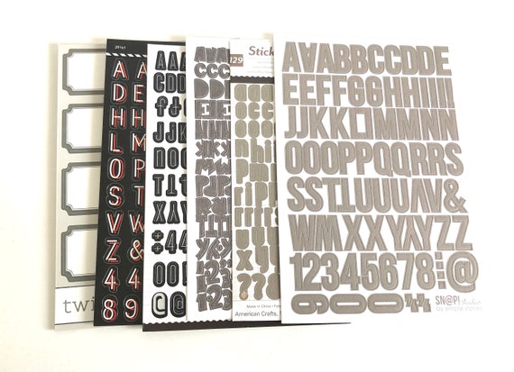 Alphabet and Label Stickers 6 Sheets Paper, Party & Kids Scrapbooking ...