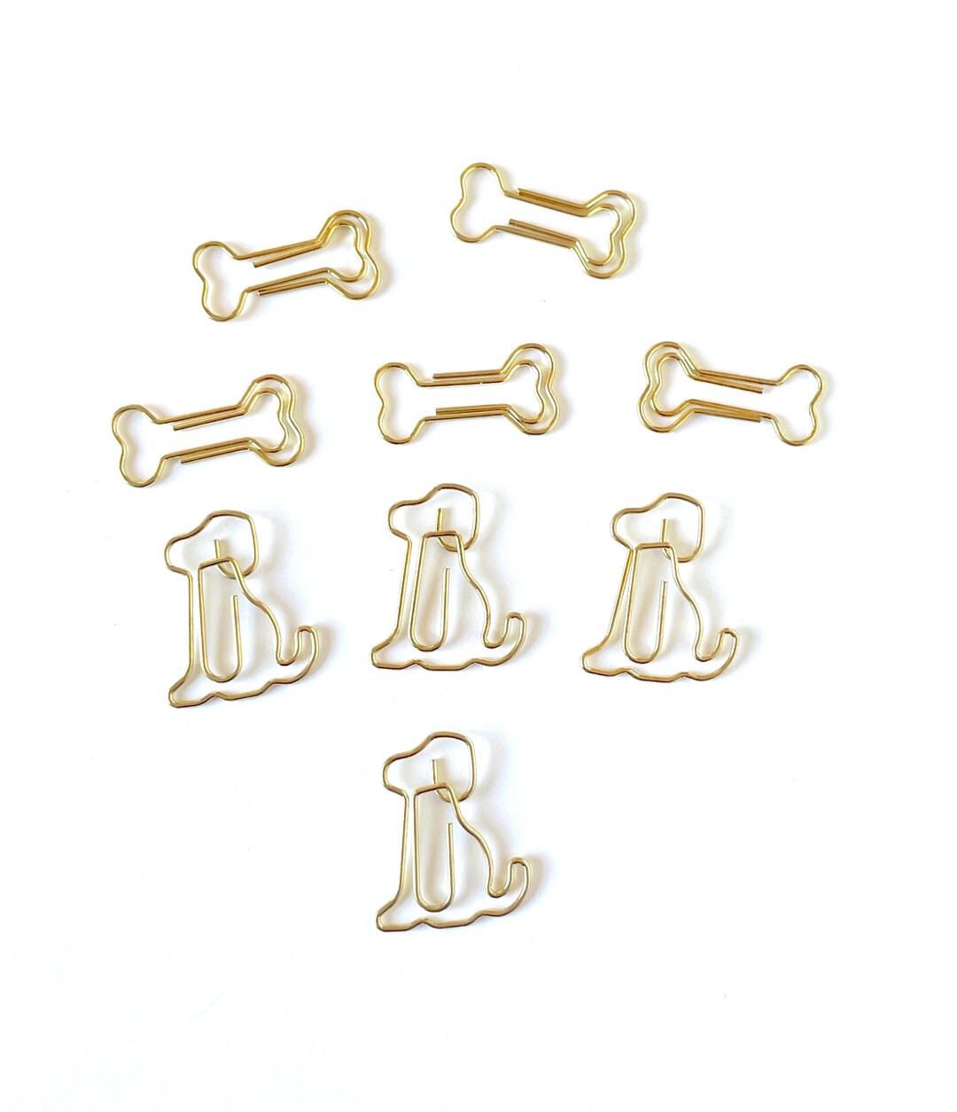 Gold Dog and Bone Paper Clips Set of 9 - Etsy