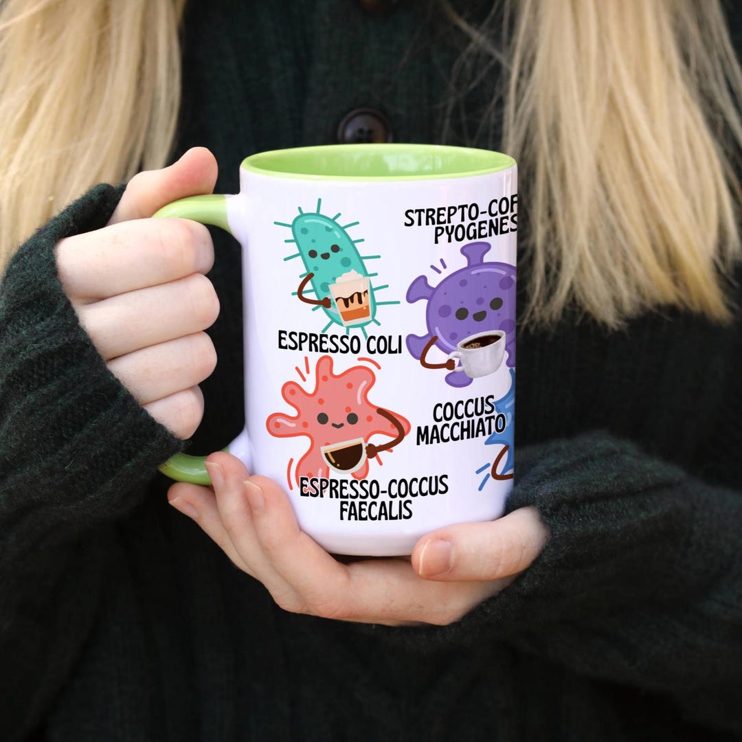 Coffee Bacteria Mug, MLS Mug, Funny Microbe Mug, Microbiologist, Mug ...