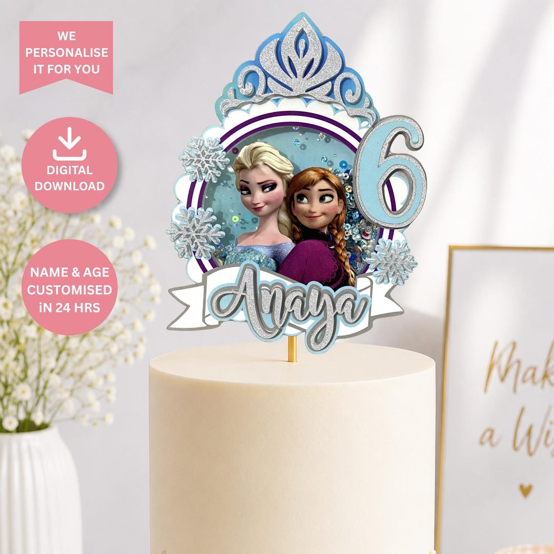 Frozen Theme Personalized Cake Topper: Frozen Theme (PNG, PDF, SVG ...