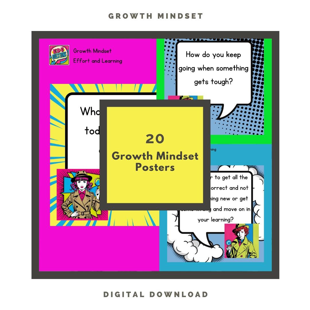 20 Growth Mindset Educational Posters Set (digital Download) - Etsy