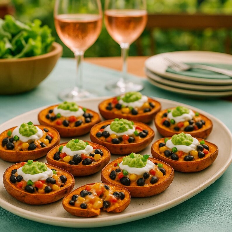 Gooey Stuffed Sweet Potato Skins Recipe PDF | Easy Party Appetizer ...