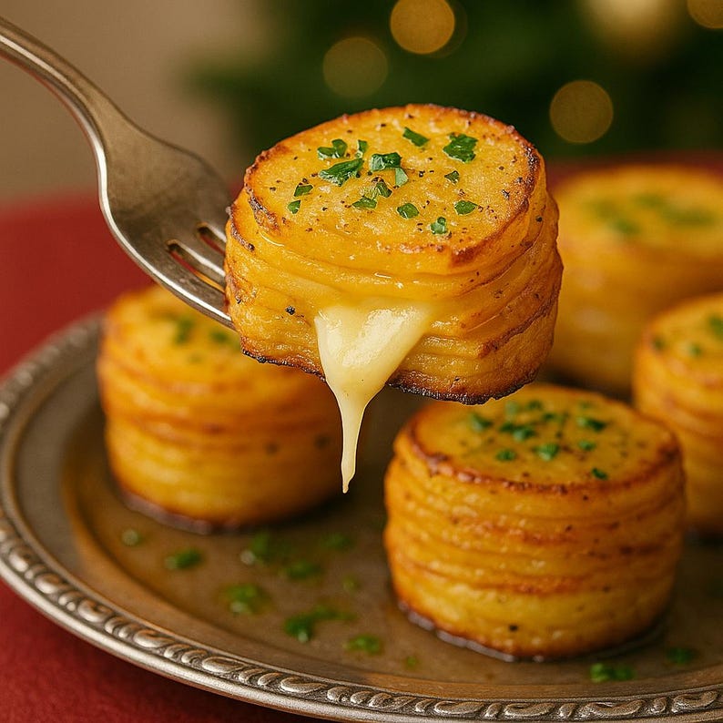 Cheddar Parmesan Potato Stacks Recipe • Crispy Cheesy Side Dish ...