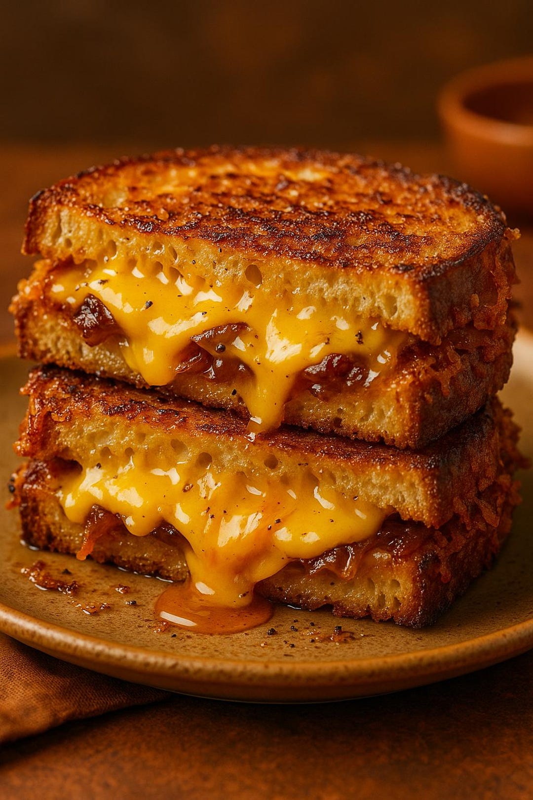 Crispy Honey Cheddar Smash Sandwich Recipe | Melty Sandwich Appetizer ...