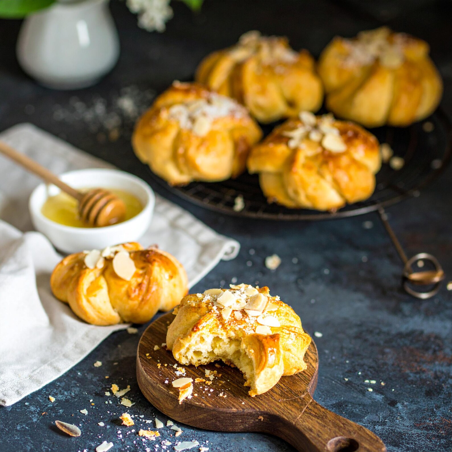 Golden Honey Butter Puff Pastry Blossoms Recipe | Sweet, Buttery, Flaky ...