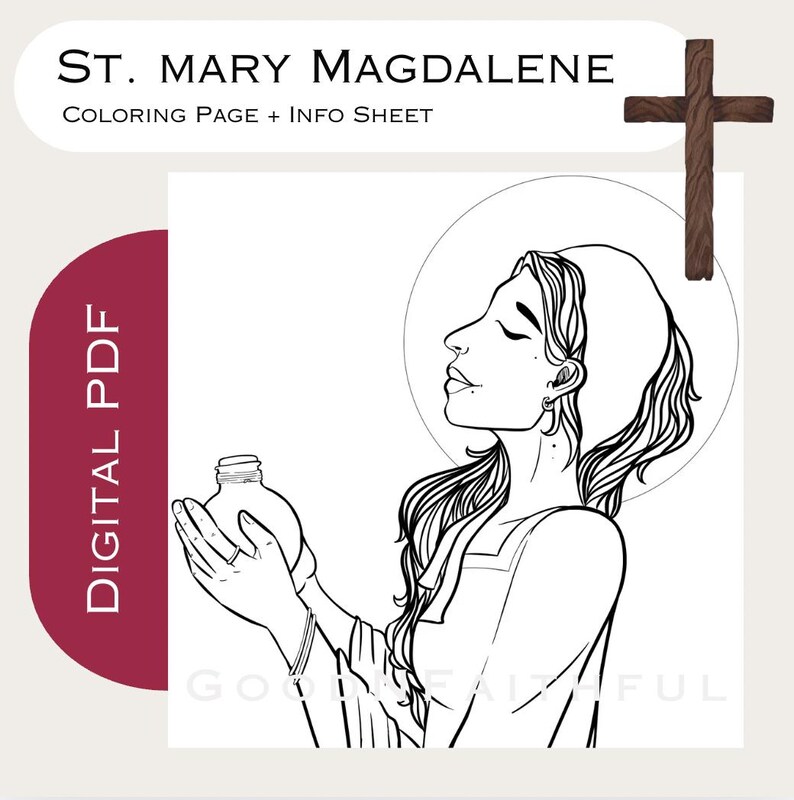 Saint Mary Magdalene, Catholic and Christian Coloring Page + Info Sheet ...
