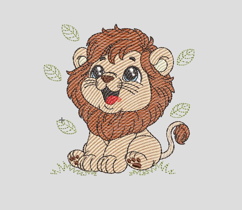 Baby Lion King Embroidery Design – Jungle Safari Animal Pattern for ...